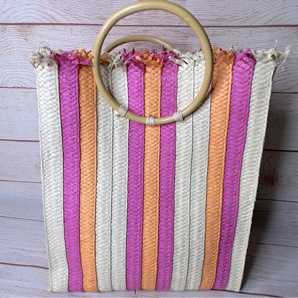 Shiraleah | Bags | Shiraleah Beltran Striped Raffia Straw Boho Beach ...